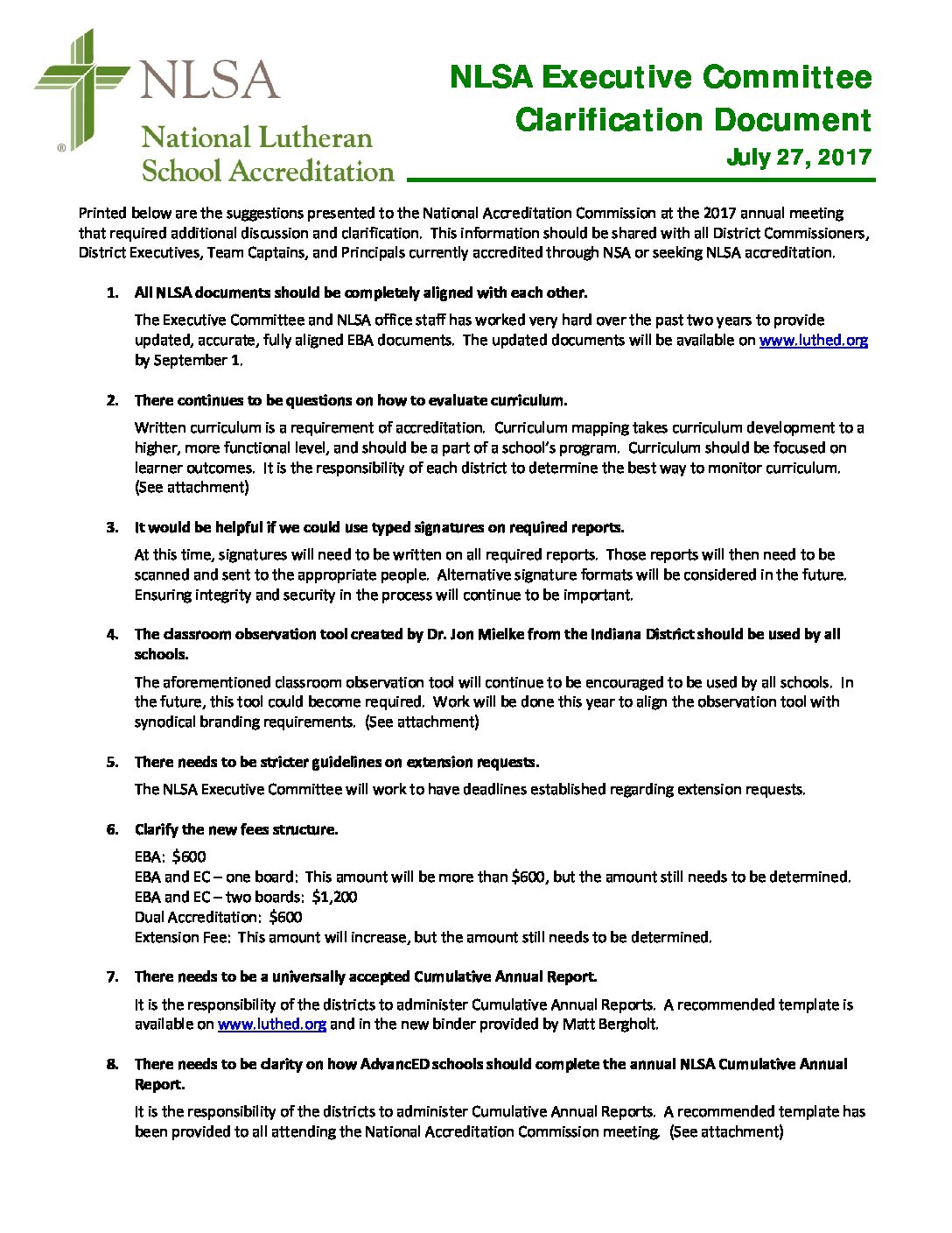 2017 NLSA NAC Clarification Document | LuthEd