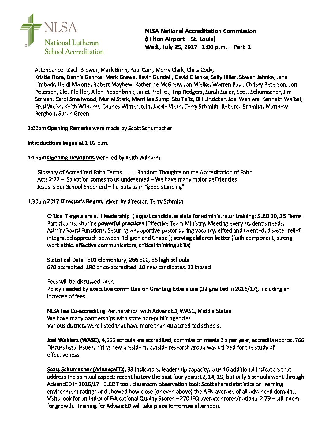 2017 NLSA NAC Meeting Minutes | LuthEd