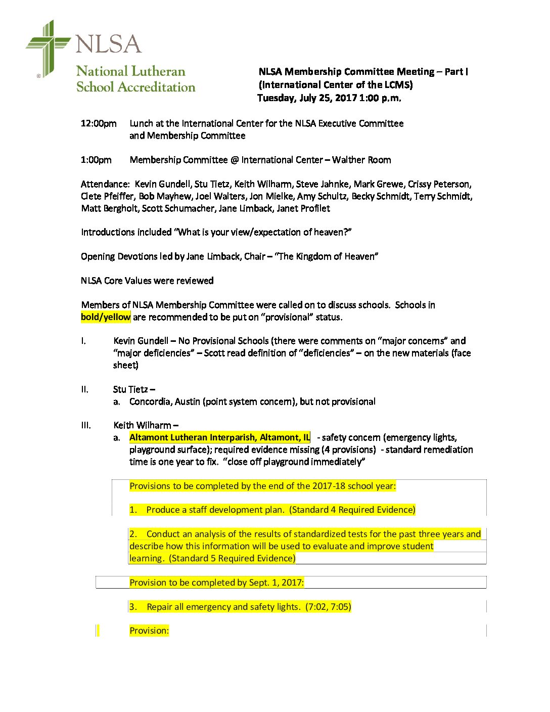 2017 NLSA NAC Membership Committee Meeting Minutes | LuthEd