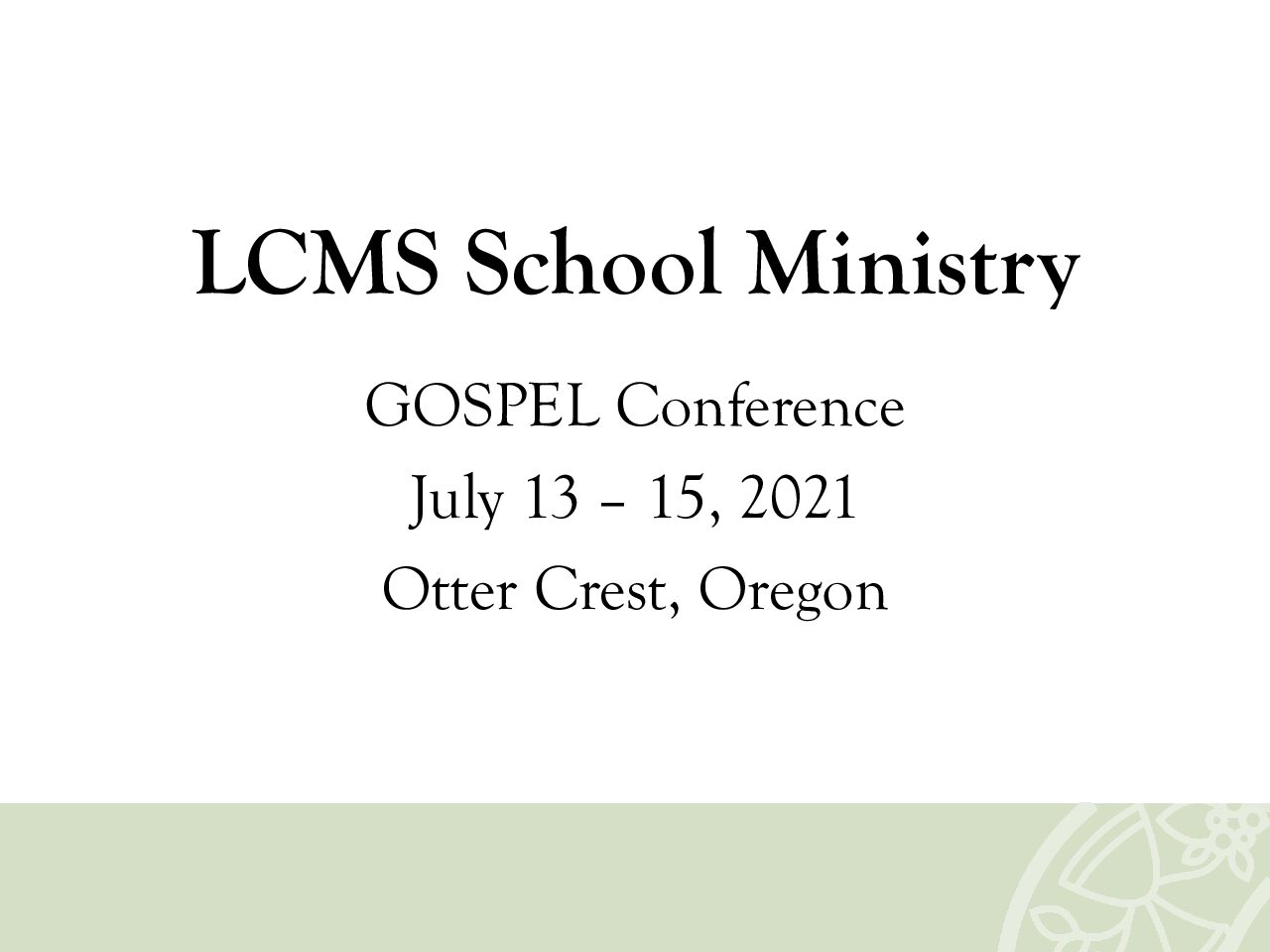 School Ministry GOSPEL Presentation 2021 | LuthEd
