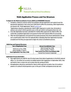 NLSA Application Process and Fee Structure 9-2021 | LuthEd