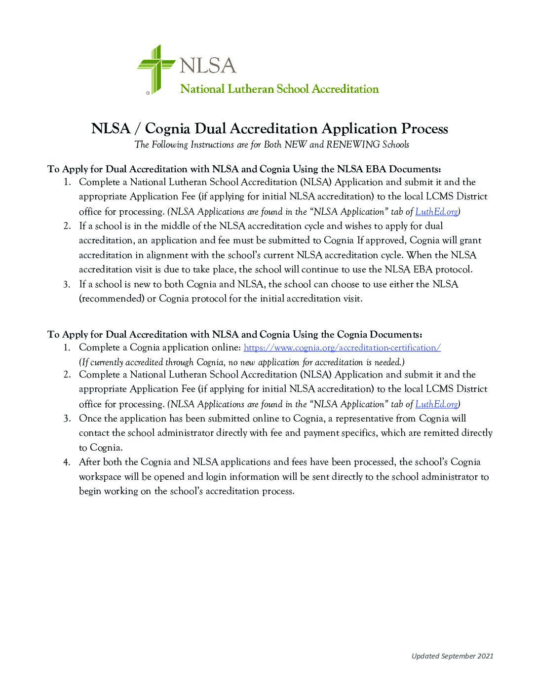 NLSA-Cognia Dual Accreditation Process 9-2021 | LuthEd