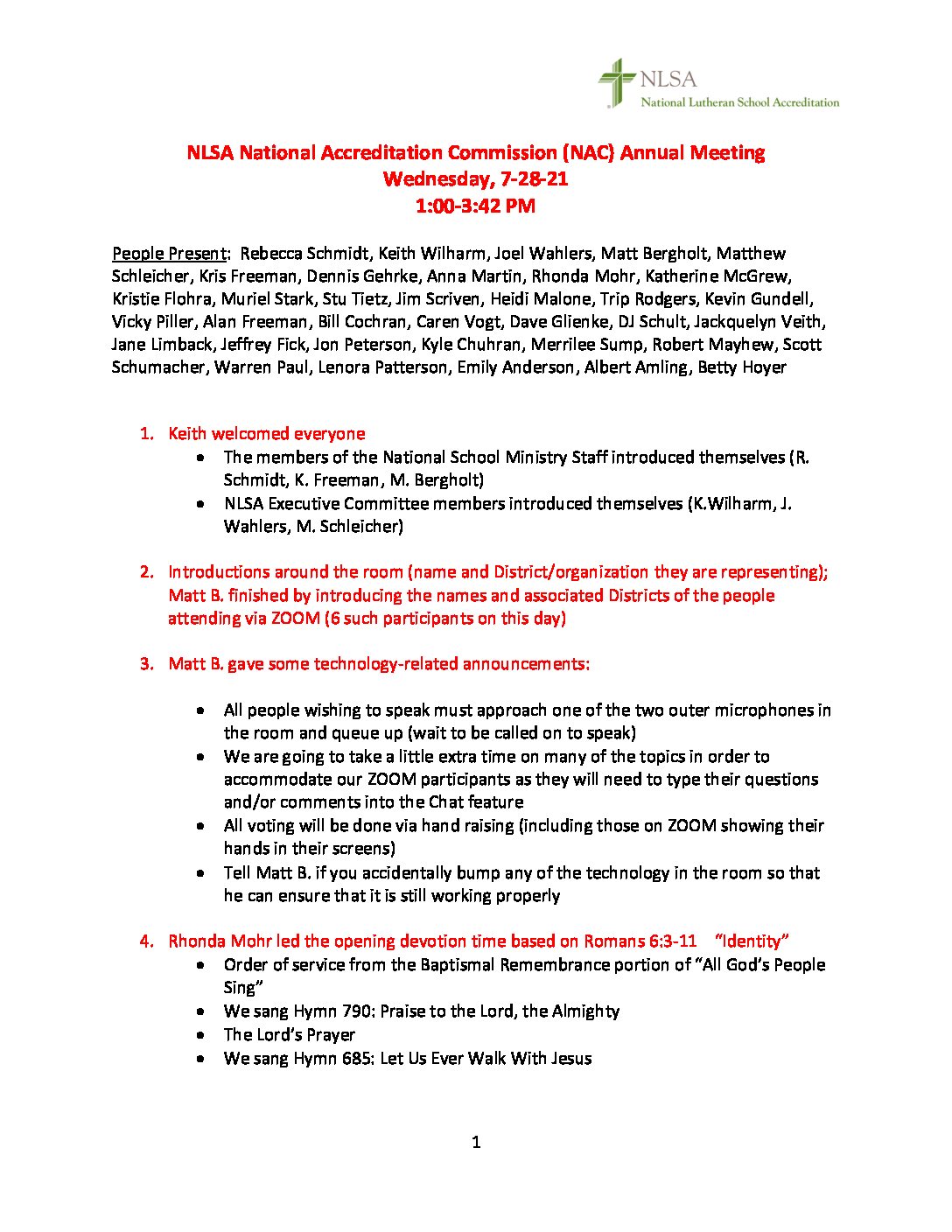 July, 2021 NLSA NAC Meeting Minutes | LuthEd